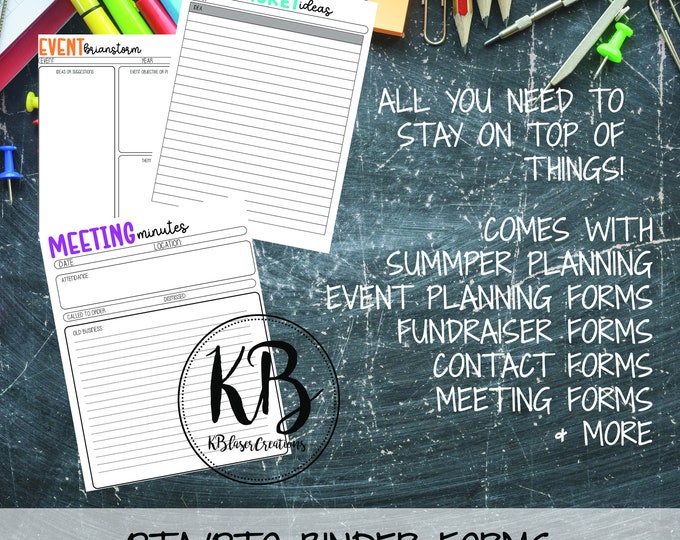 Classroom Parent Planner Printable PTO Room Parent Binder Template PTA ...