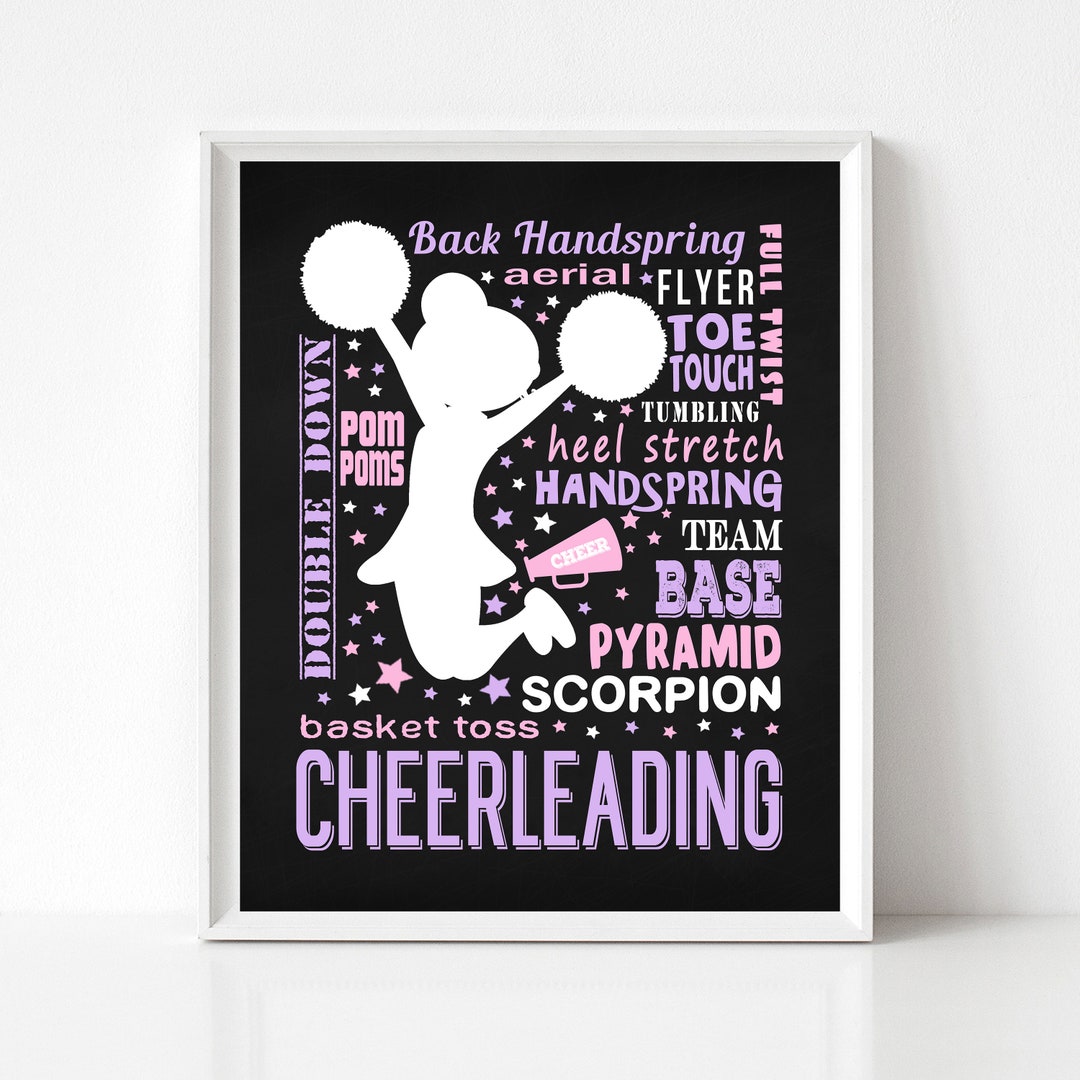 Cheerleader Wall Art Cheerleader Poster Cheerleader Digital - Etsy
