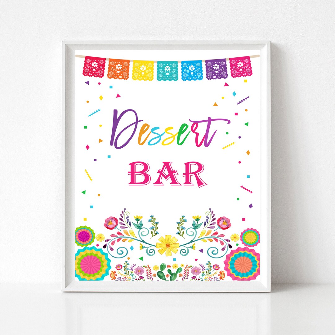 Fiesta Dessert Bar Sign, Fiesta Baby Shower Favors Sign, PRINTABLE ...