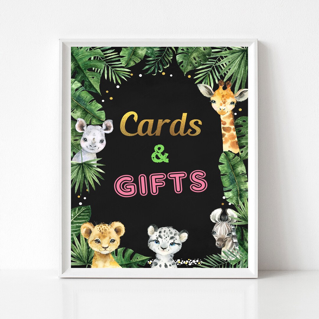 Safari-Karten und Geschenke-Schild, Karten und Geschenke druckbare ...