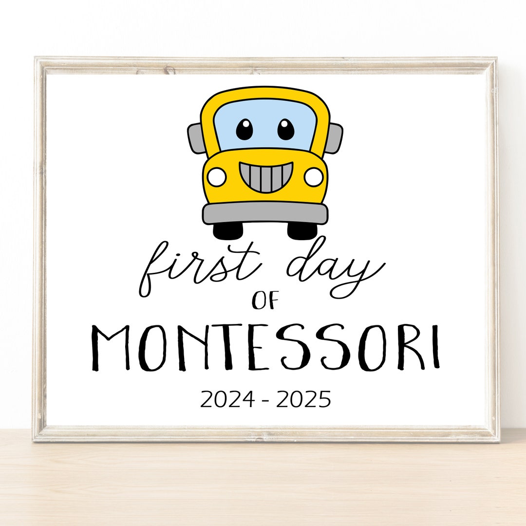 First Day of Montessori Sign First Day of Montessori White Print Photo ...