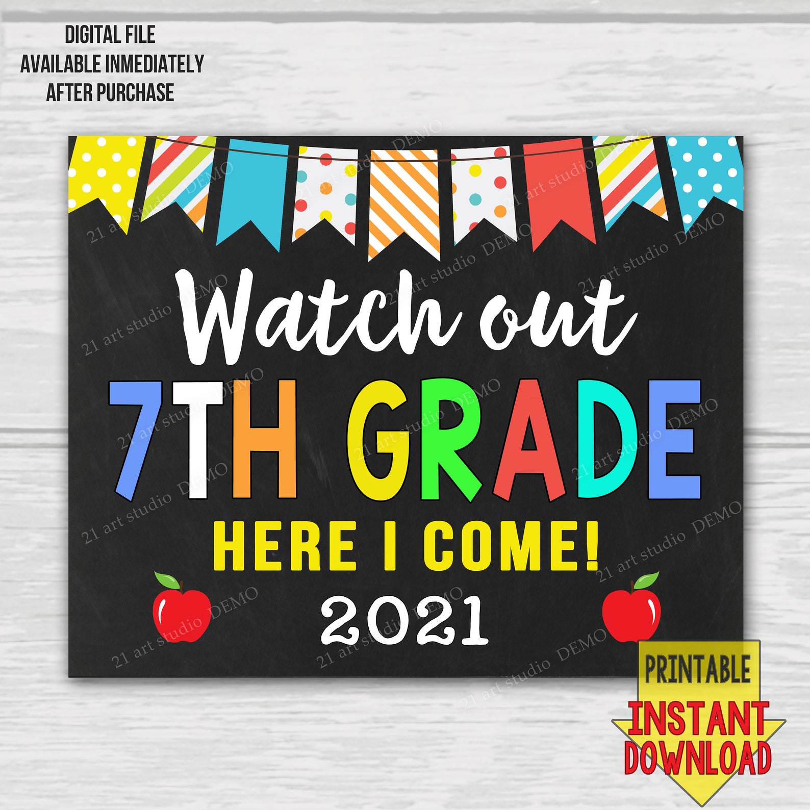 Watch out 7th grade here i come sign First day of School sign | Etsy