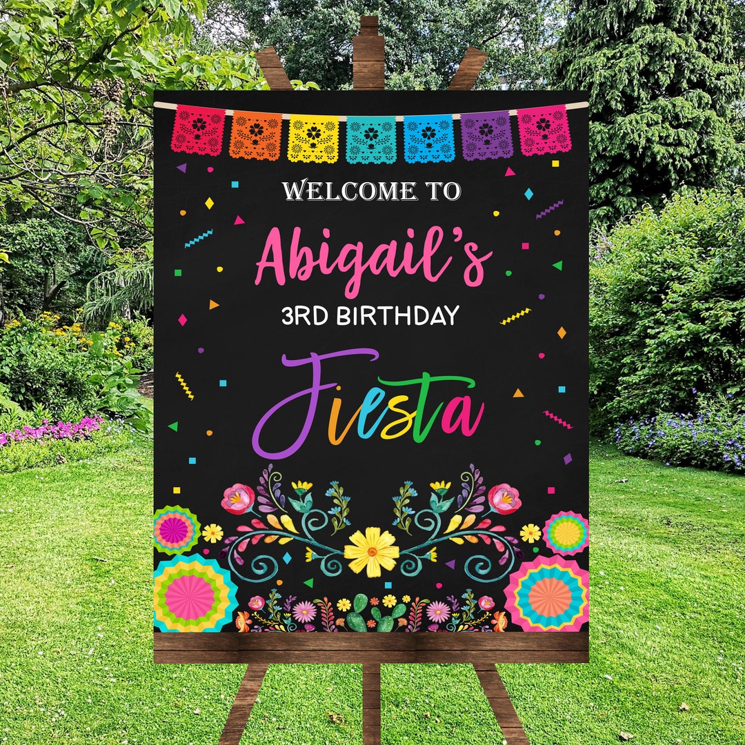 Fiesta Welcome Sign, EDITABLE Fiesta Birthday Welcome Sign, Mexican ...