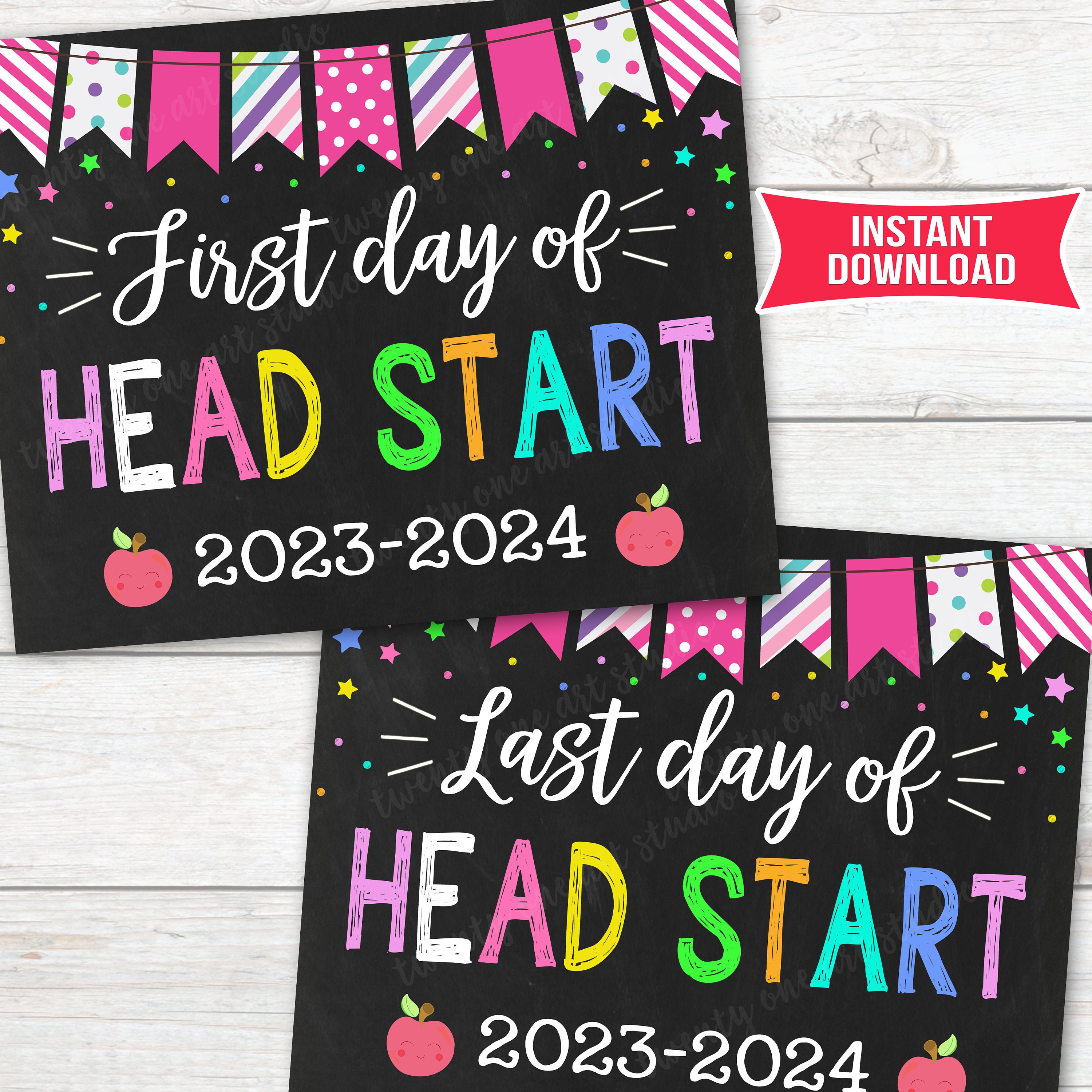 First Day and Last Day of School Signs First Day of Head Start - Etsy