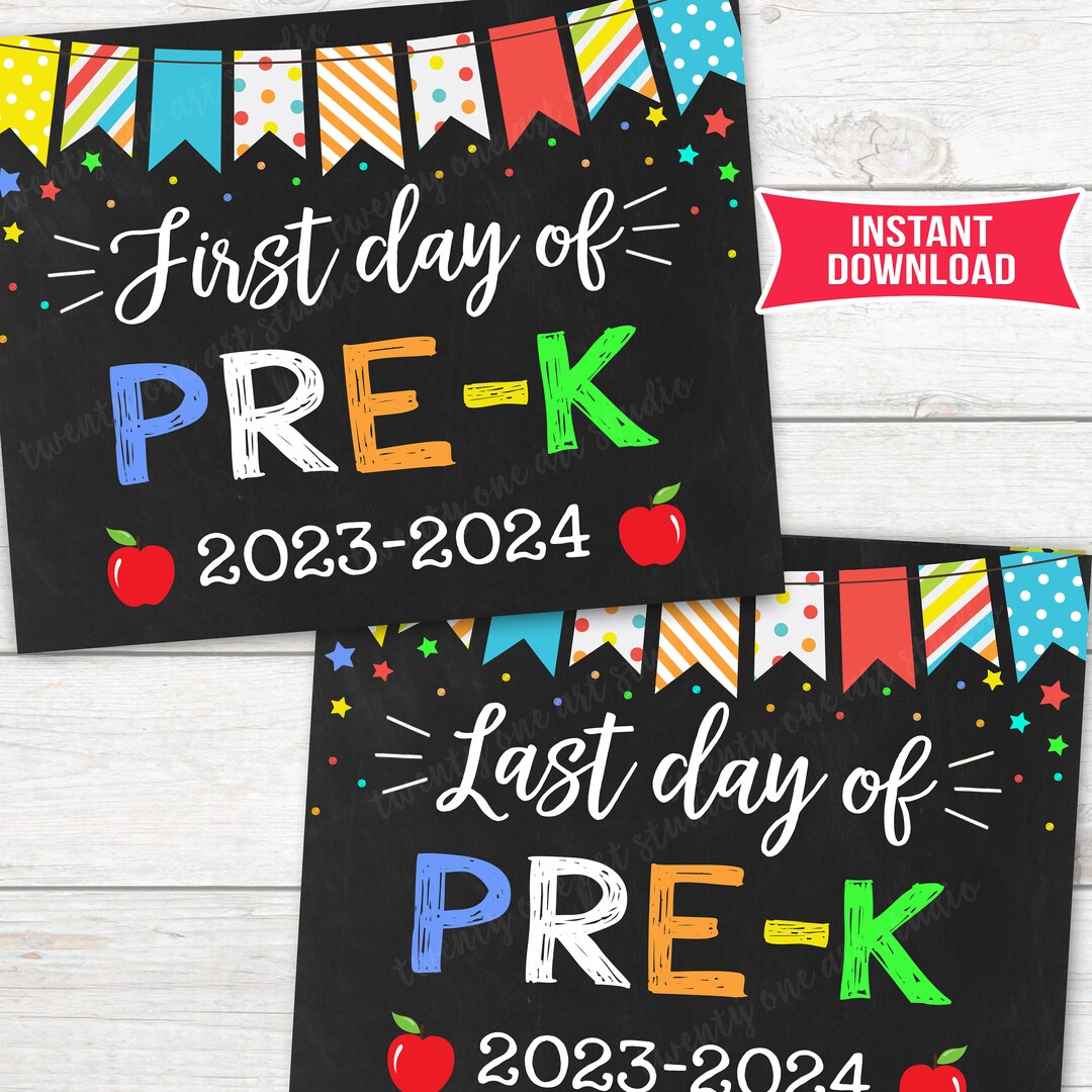 First Day and Last Day of School Signs First Day of Pre-k Sign - Etsy