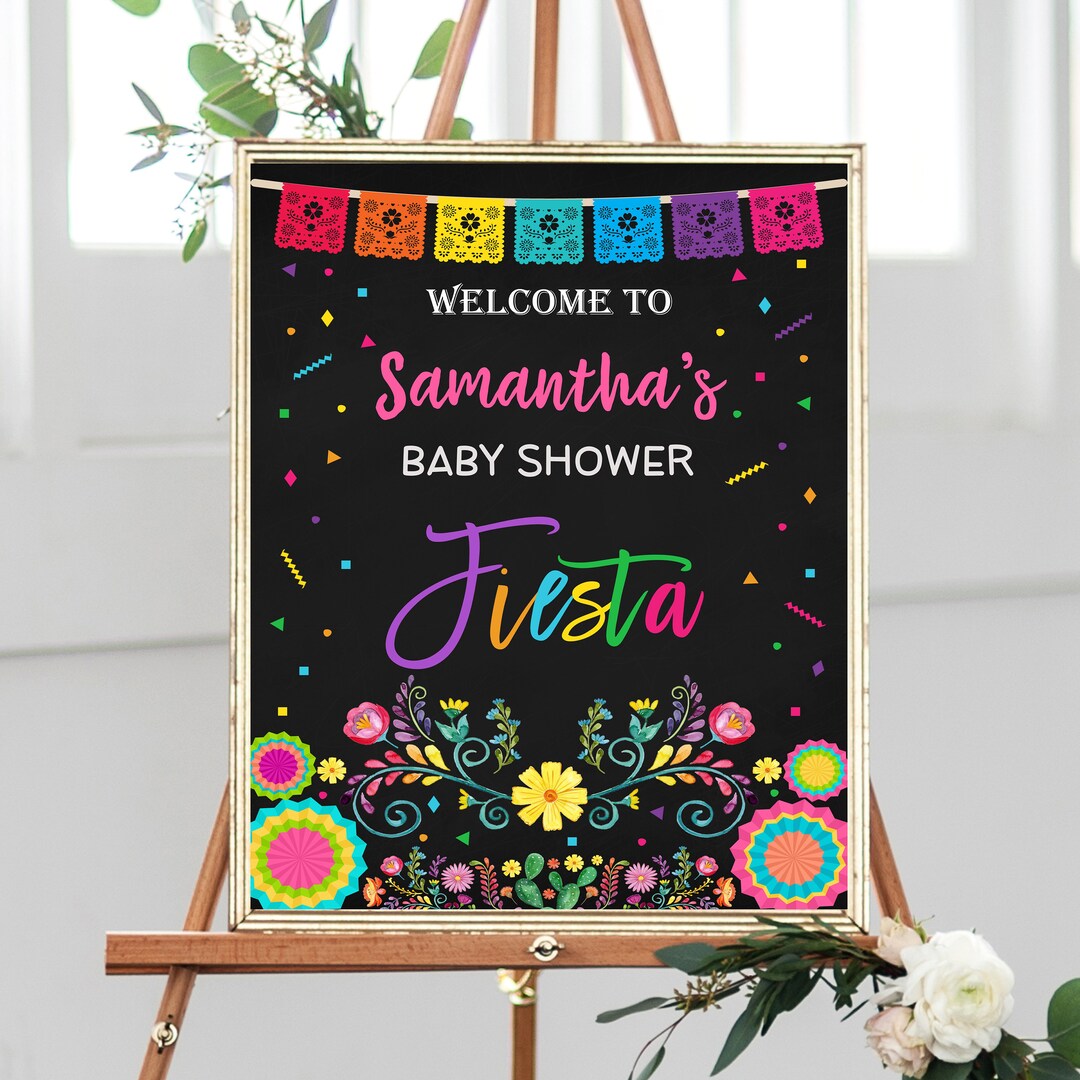 Fiesta Welcome Sign EDITABLE Fiesta Baby Shower Welcome Sign - Etsy
