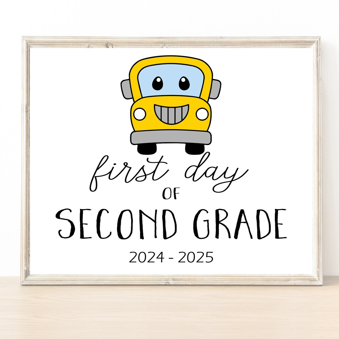 First Day of Second Grade Sign First Day of 2nd Grade White Print Photo ...