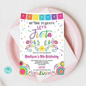 Fiesta Birthday Invitation, EDITABLE Fiesta Birthday Invitation, No ...
