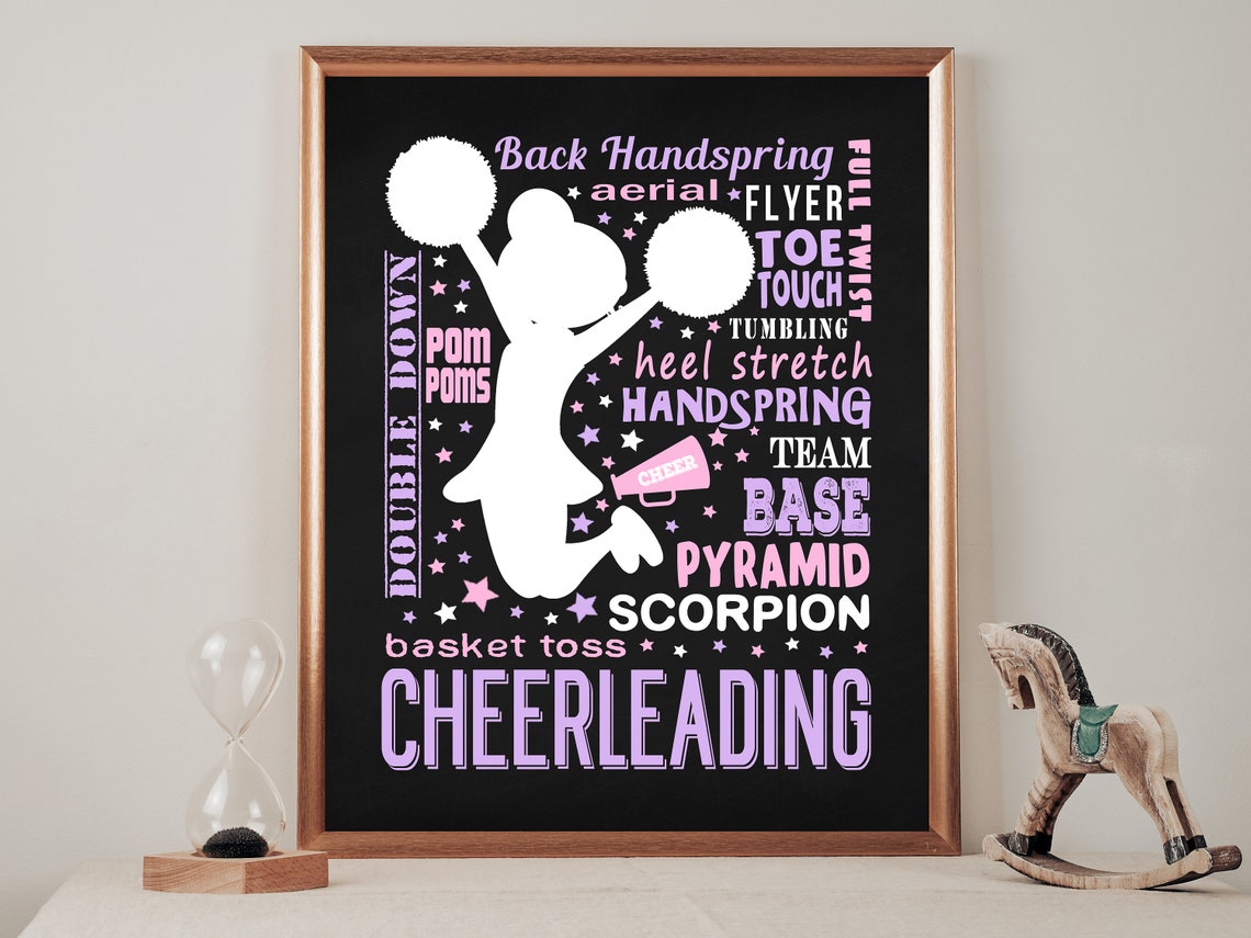 Cheerleader Wall Art Cheerleader Poster Cheerleader Digital - Etsy