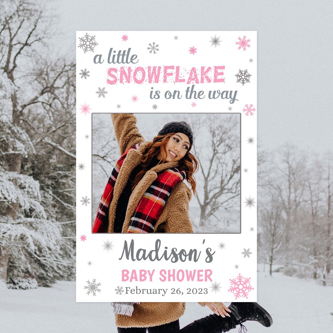 Snowflake Photo Booth Prop, Winter Selfie Frame Photo Prop, Baby Shower ...