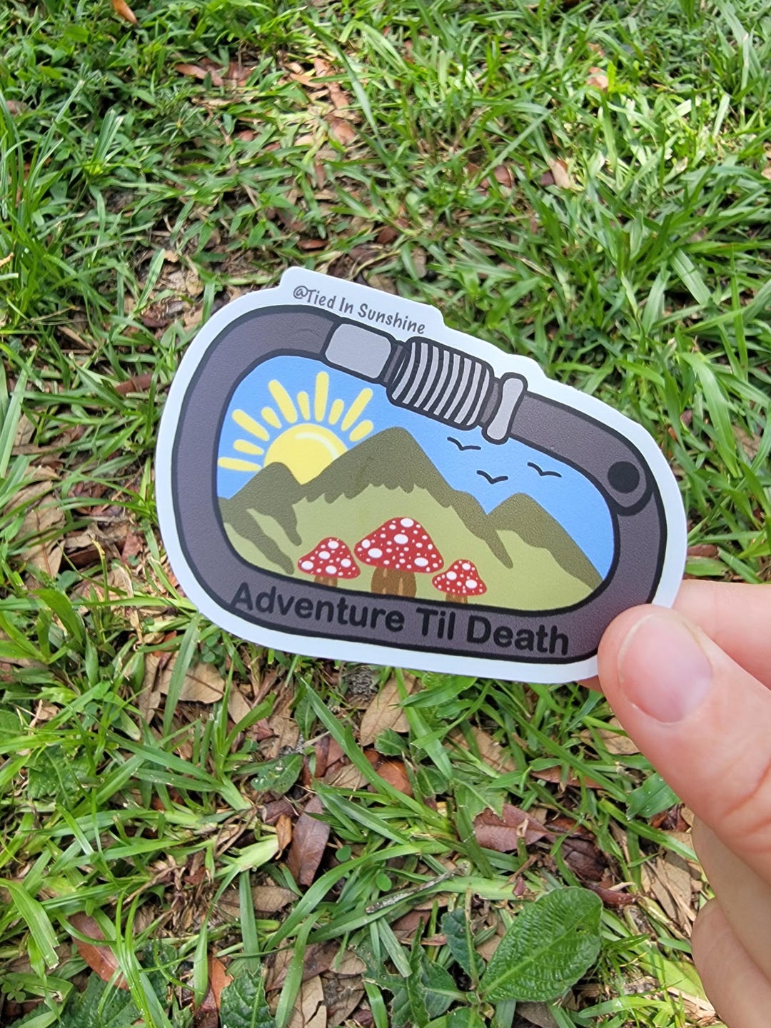 Adventure Til Death Sticker, Nature Sticker, Hand Drawn Vinyl Sticker ...