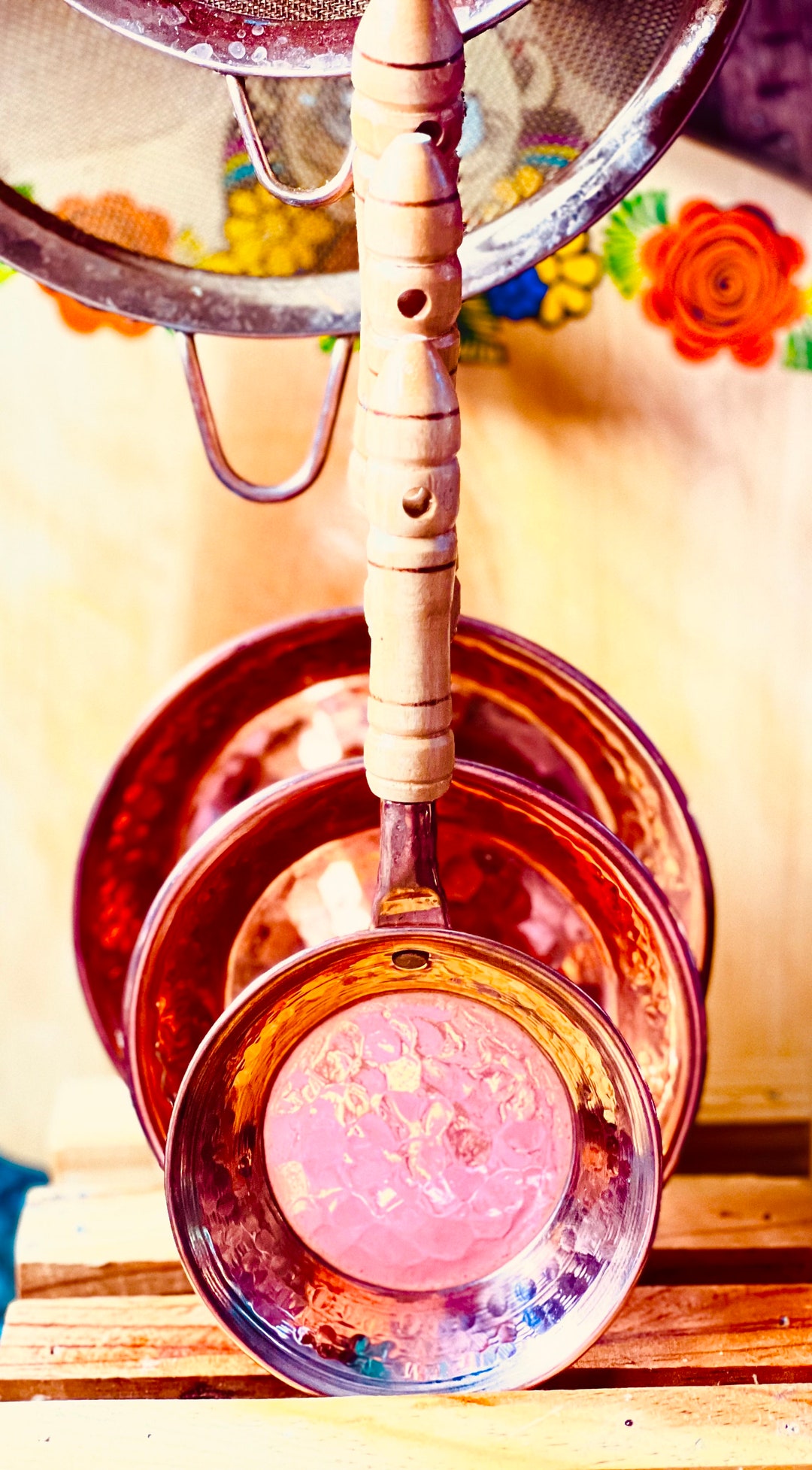 Set of 3 Mini Handmade Copper Pan Set. Mexican Pans. Manually Hammered ...