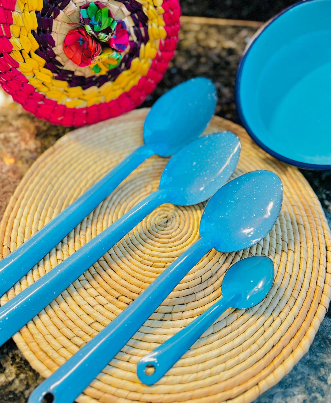 Cucharas De Peltre Enamel Serving Spoons - Etsy