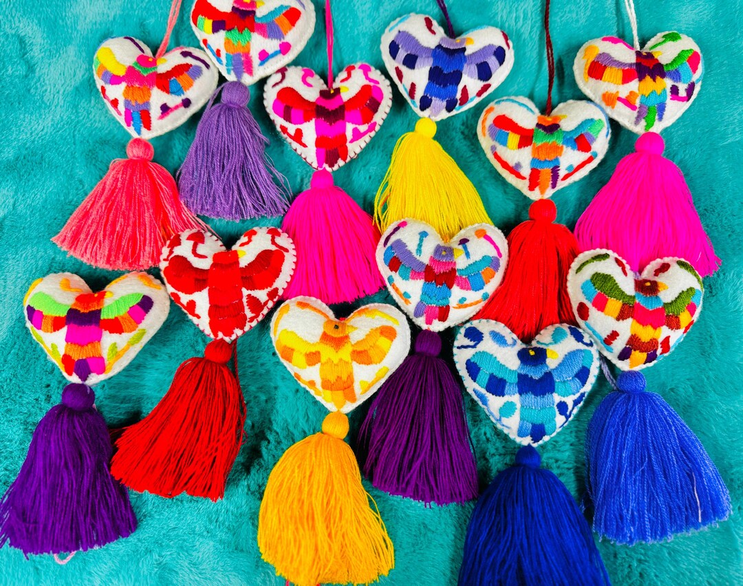 Tenango Tassel, Otomi Tassel, Colorful Tenango Art, Tenango Embroidery ...