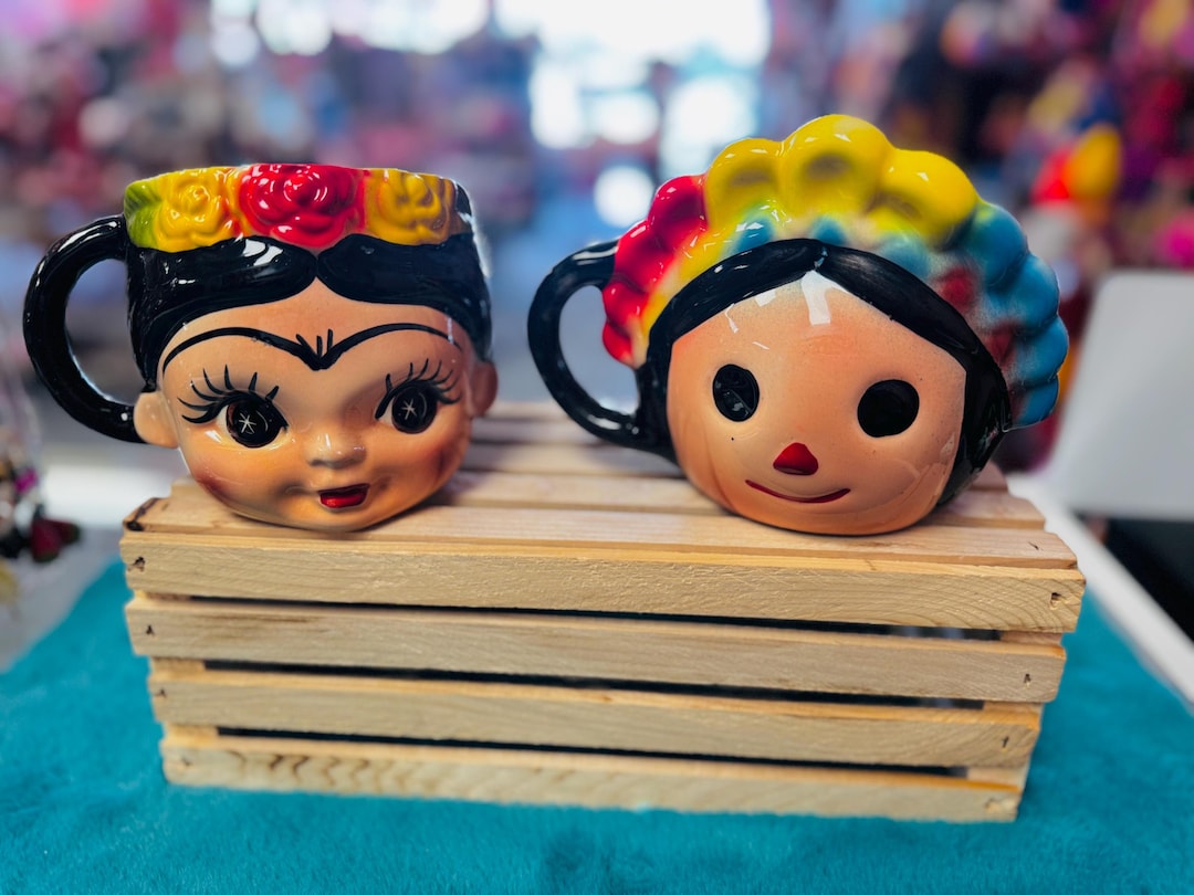 Frida Kahlo/lele Doll Floral Face Mug - Etsy