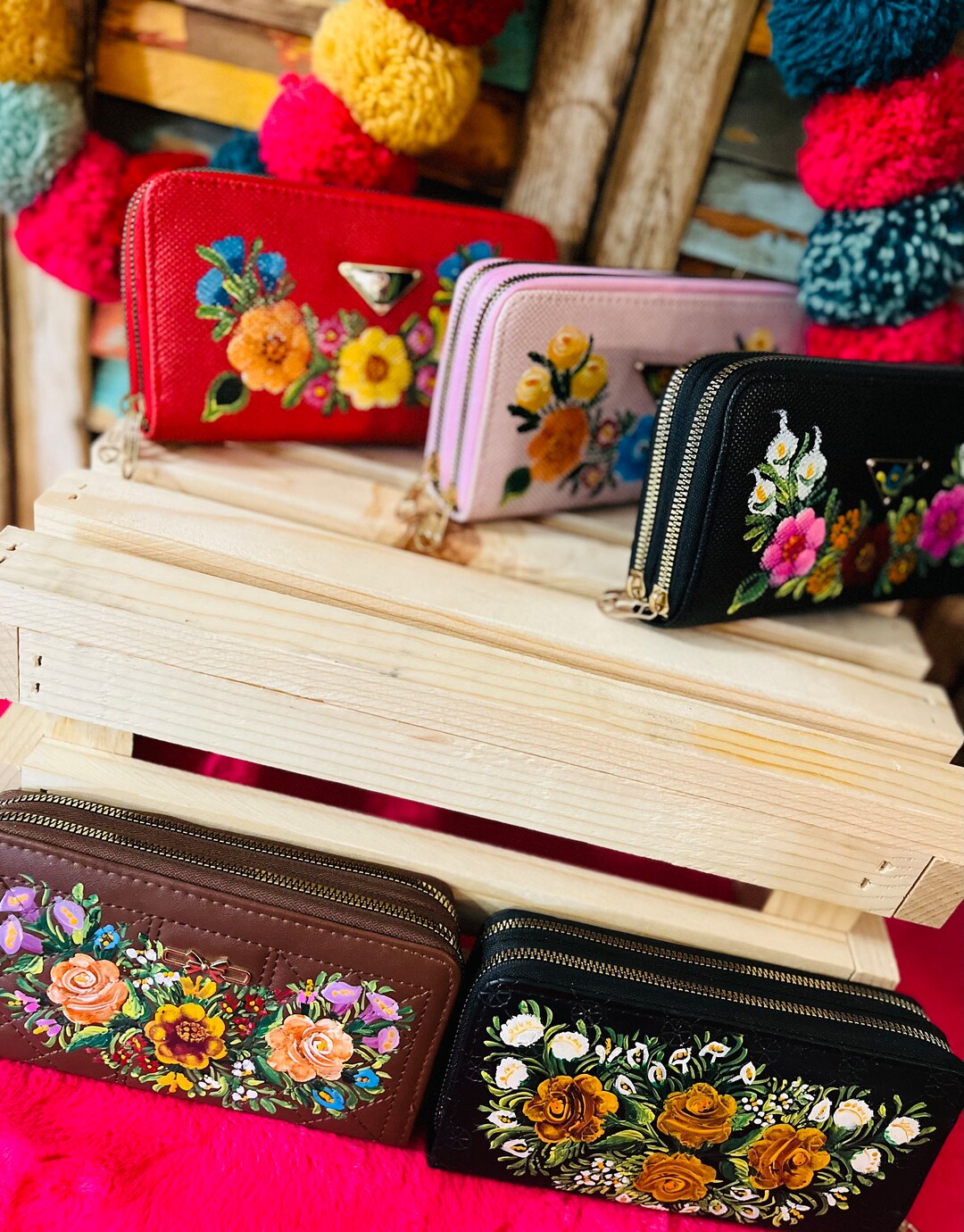 Hand Painted Patent Leather Hand Wallets - Etsy