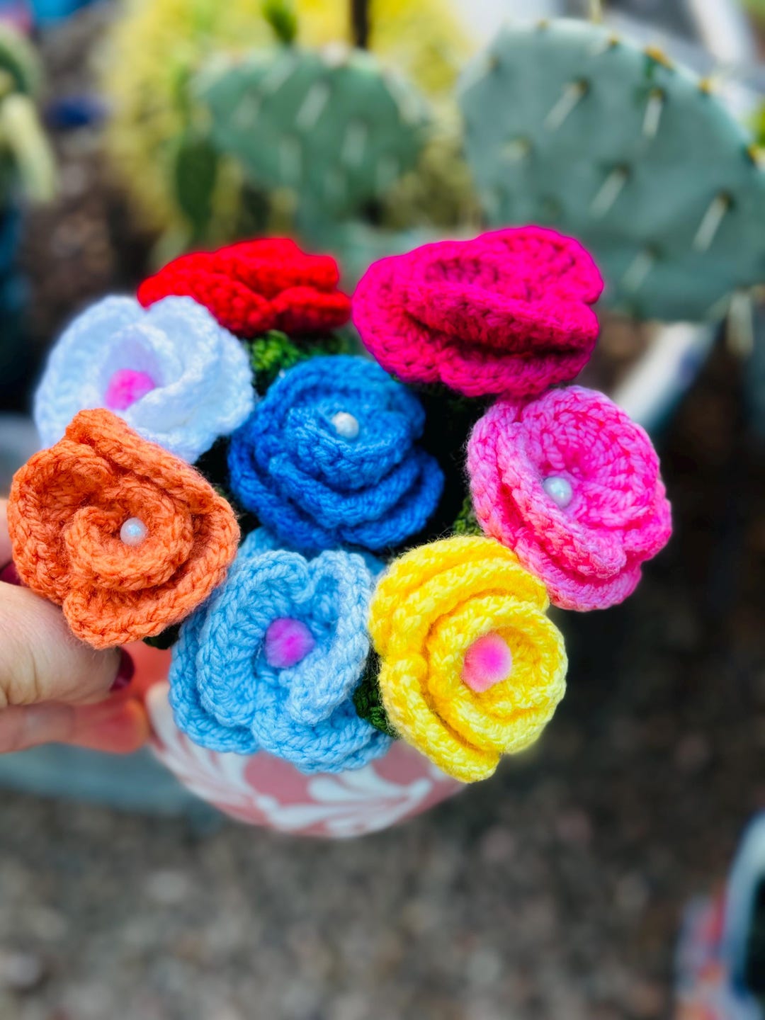 Colorful Crochet Rose Pens - Etsy