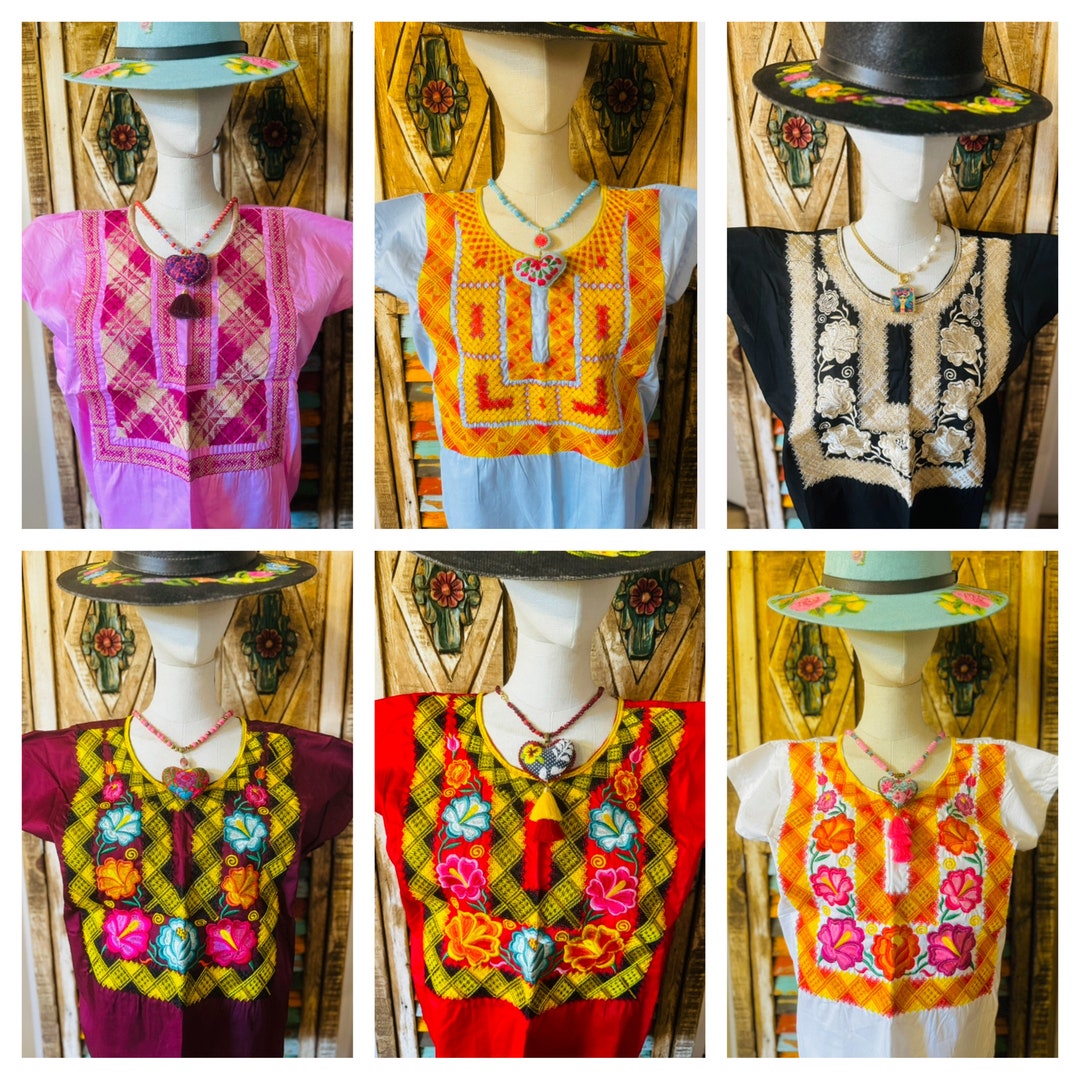 Huipiles De Juchitán Oaxaca/ Mexican Huipil Embroidered Blouse - Etsy