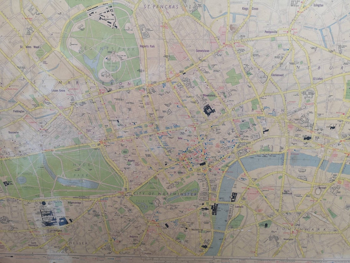 Vintage 1970s Map of London by Geographers Map Co Ltd - Etsy UK