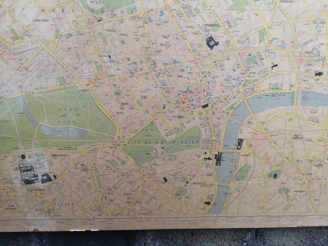 Vintage 1970s Map of London by Geographers Map Co Ltd - Etsy UK