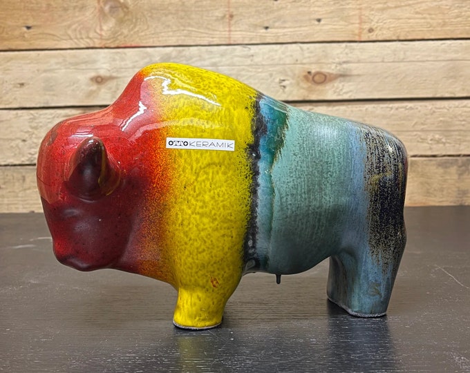 Otto Keramik Large Ceramic Bison West German Pottery Fat Lava - Etsy
