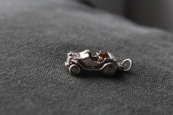 Vintage silver charm of antique car ~ motor vehicle ~… - Gem