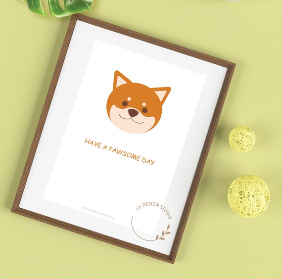 Shiba Inu 5''x 7'' Greeting Card/ Printable | Etsy
