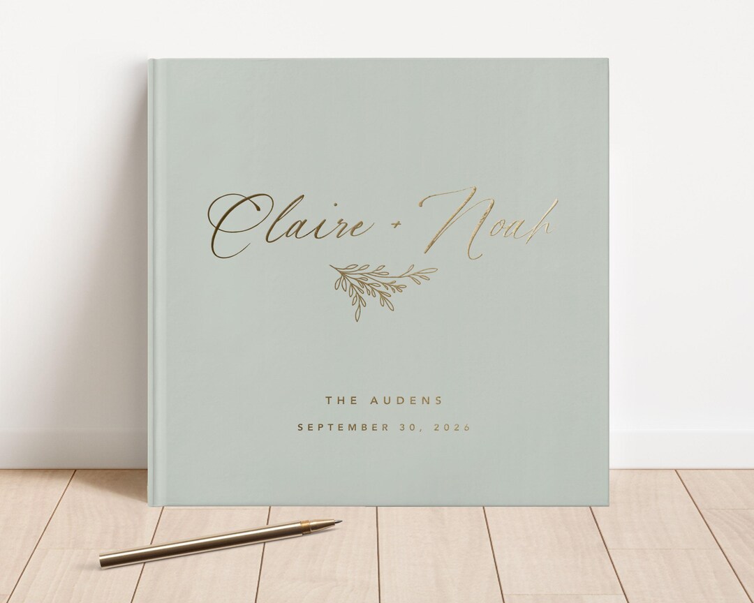 Wedding Guest Book, Gold Foil Wedding Book, Polaroid Book, Custom ...