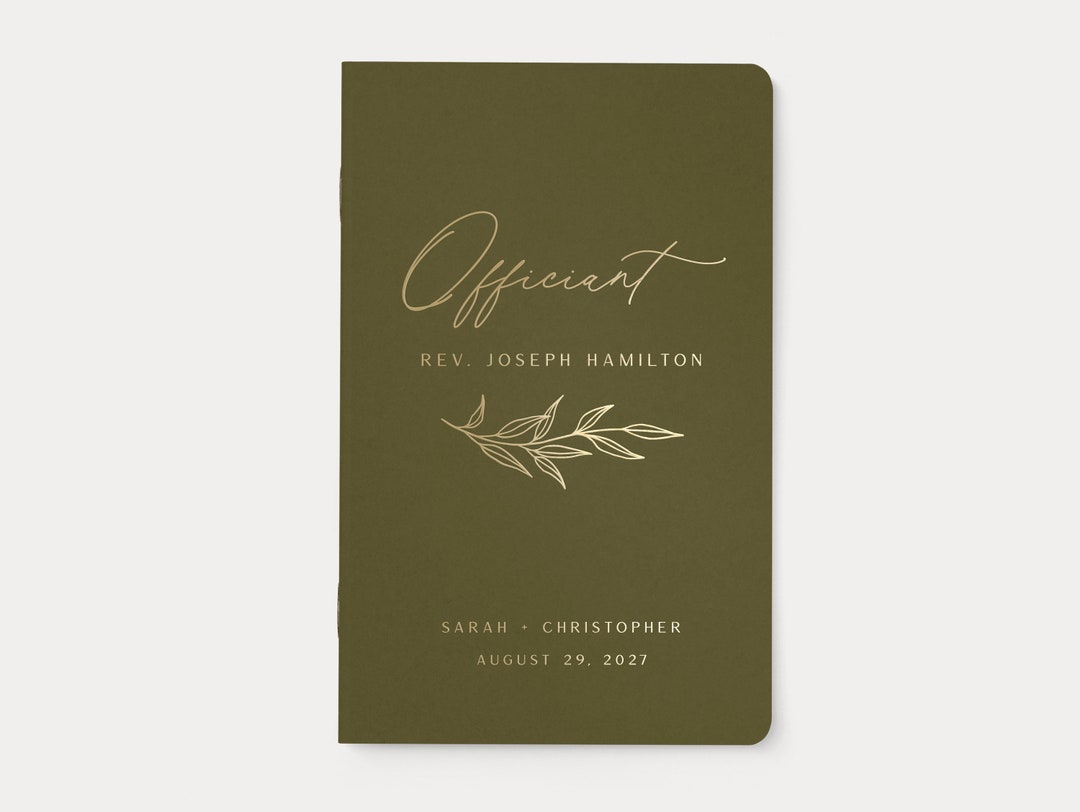 Custom Officiant Book. Personalized Ceremony Book. Officiant Gift Idea ...