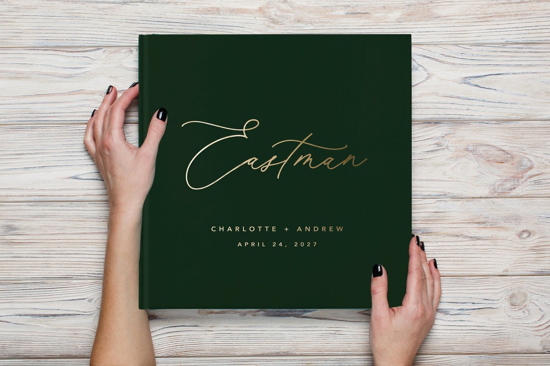 Green Wedding Guest Book. Custom Guestbook. Wedding Guestbook ...
