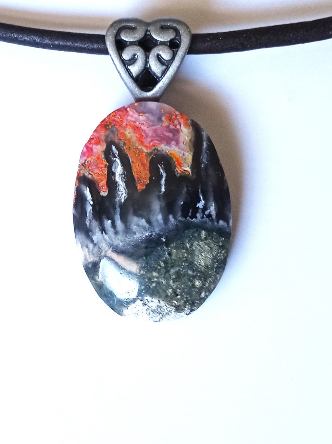 20" Bumble Bee Agate Gorgeous Genuine Leather With Matched Clasp BBA2 ...