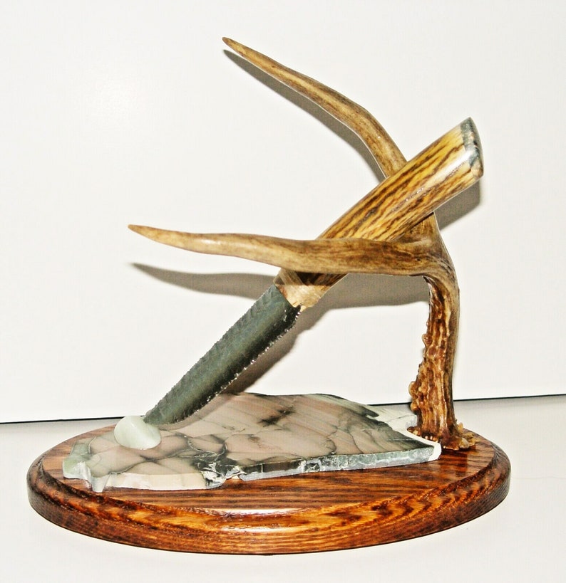 Rare Burns Green Knapped Knife With R2 Custom Handle & Display - Etsy