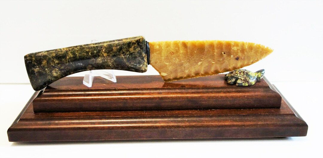 9.25 Flint River Flint Knapped Knife on Gorgeous Gemstone Handle - Etsy