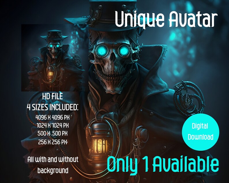 Steampunk Ghost Profile Picture | Twitch Avatar | Twitch Profile | One ...