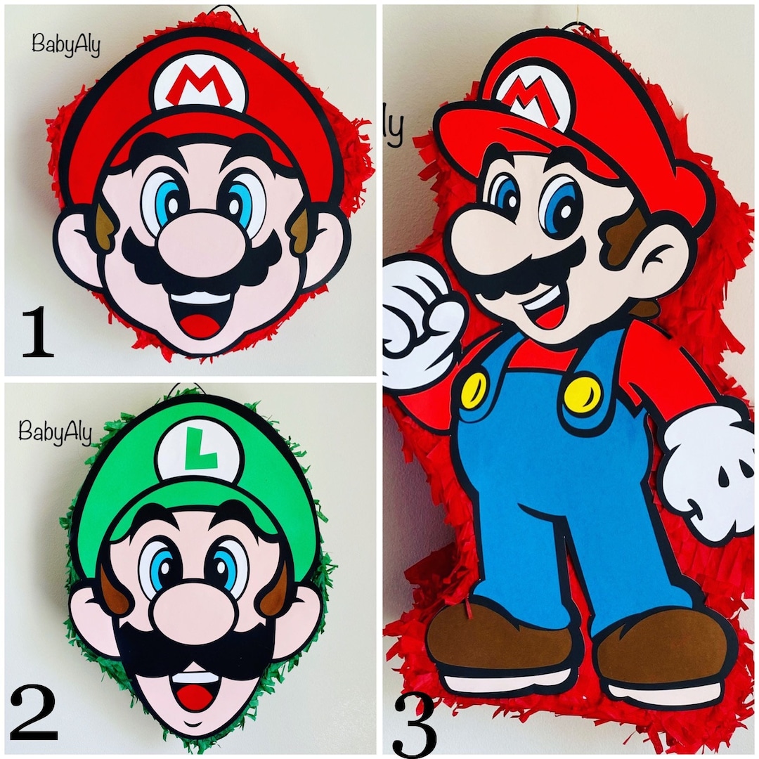 Super Mario Pinata, Luigi Pinata (face), Super Mario Pinata (face ...