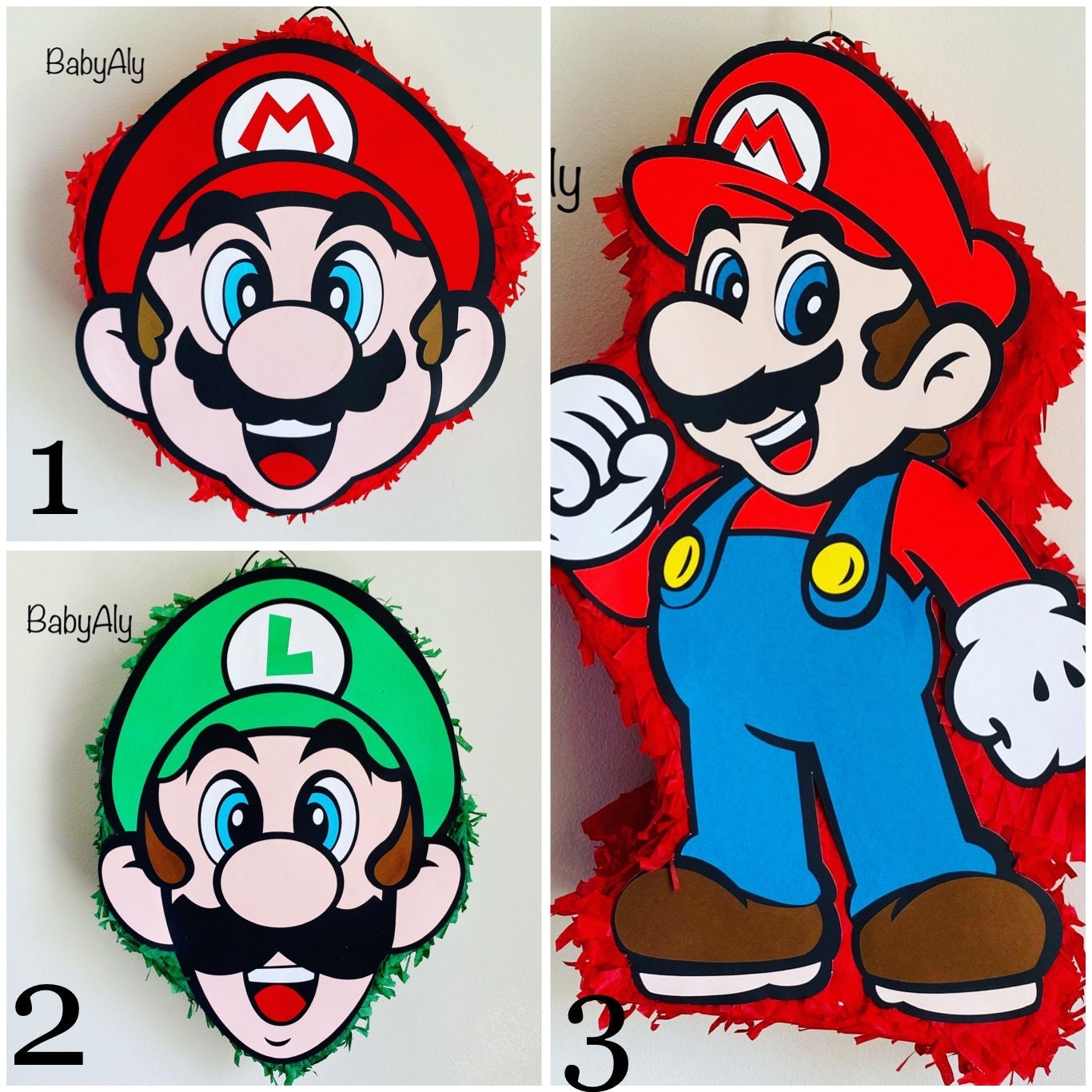 Super Mario Pinata Luigi Pinata Visage Super Mario Pinata - Etsy France