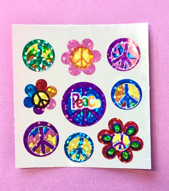 Scrapbooking Papercraft Hambly Sparkle Prismatic Peace Love Hippie ...