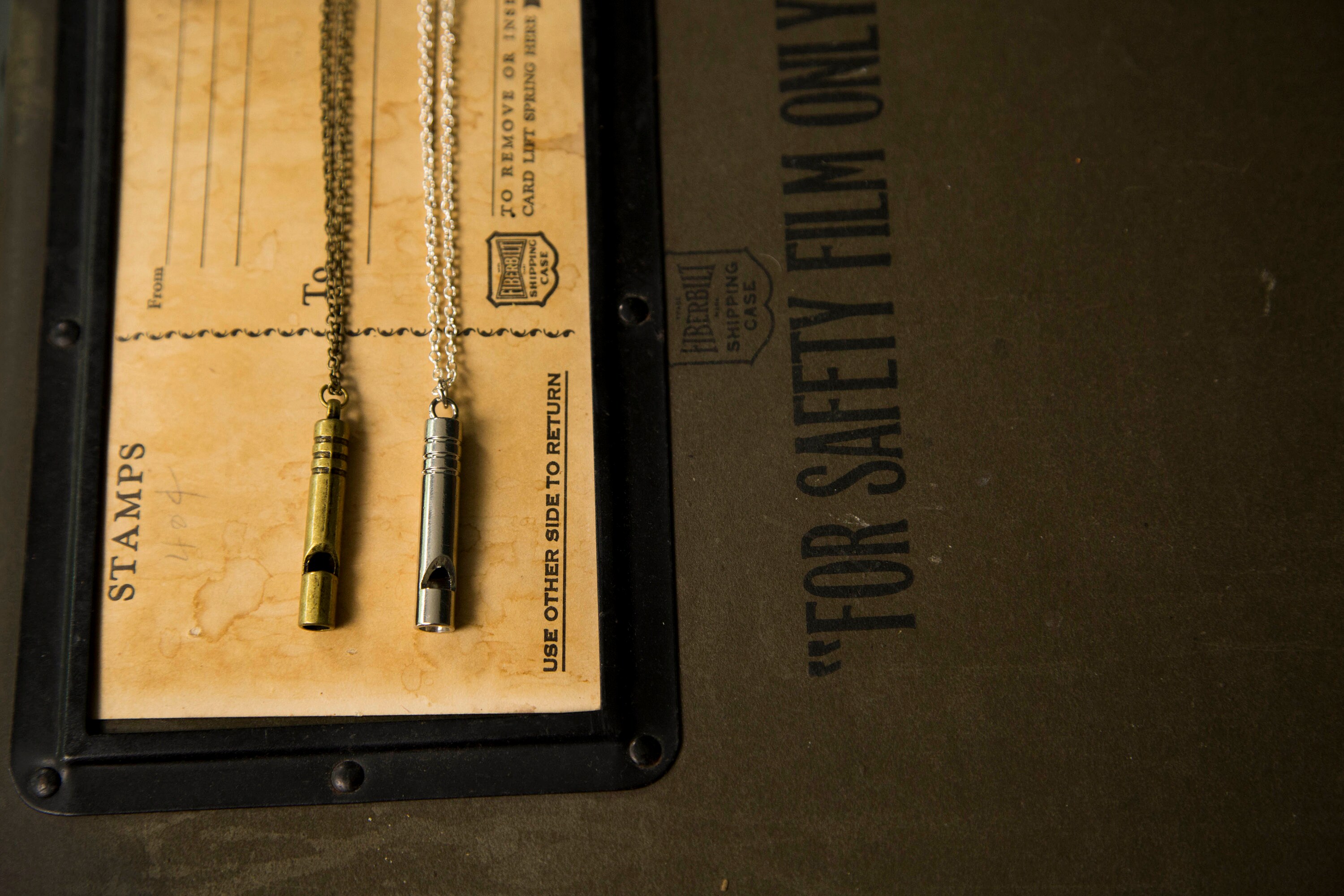 Find Your Way, Lucky Whistle Charm Necklace, Brass Nautical Whistle ...