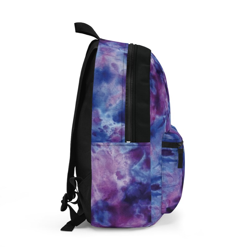 Purple Blue Sky Tie Dye Backpack, Boho Hippie Style Back to School Bag ...