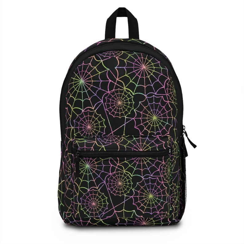 Rainbow Spider Webs Backpack, Neon Web, Spooky Back to School Bag - Etsy