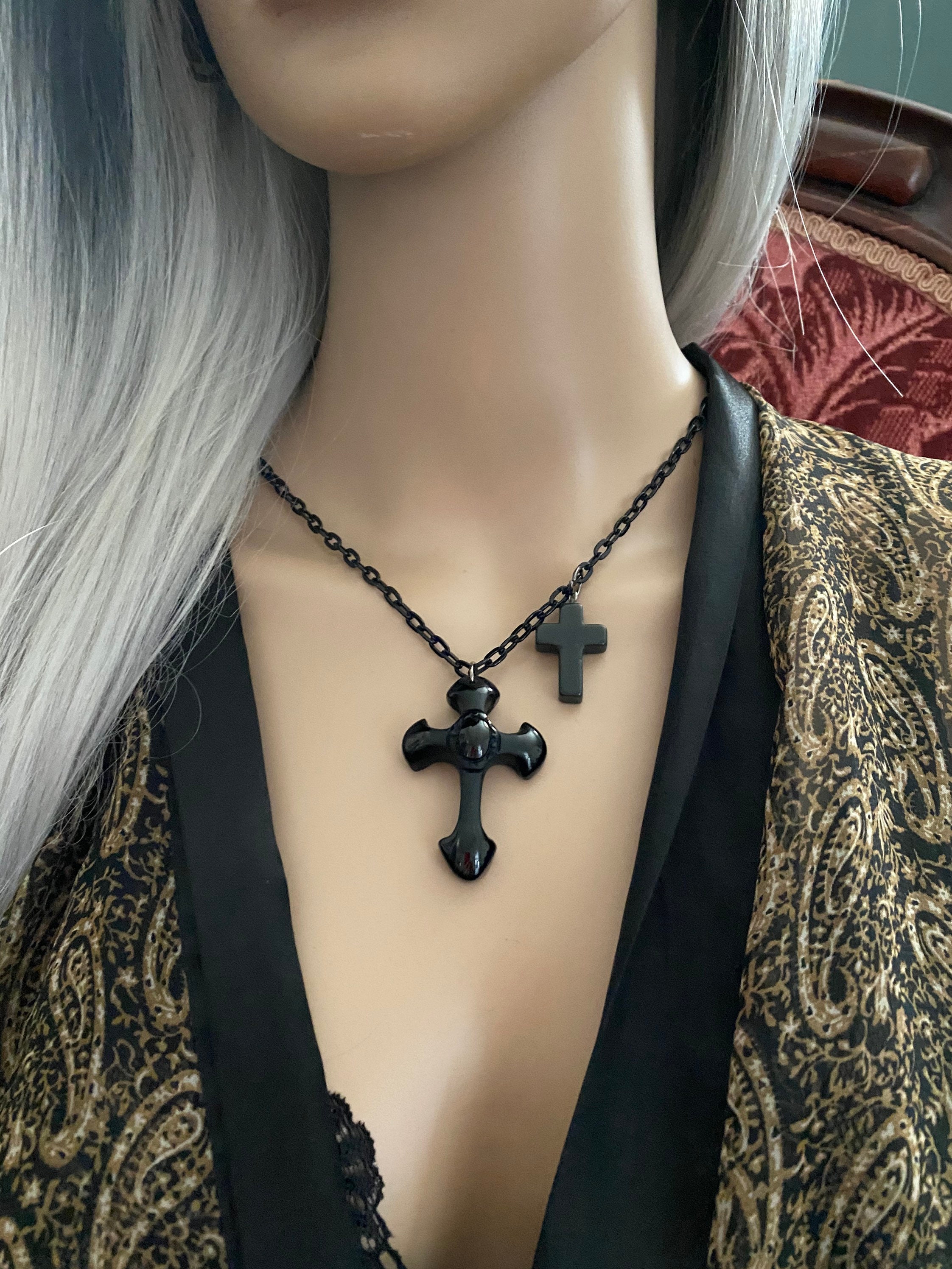 Natural Obsidian Crosses 2 - Etsy