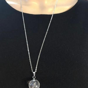 Natural Clear Quartz Crystal Ball Necklace - Etsy