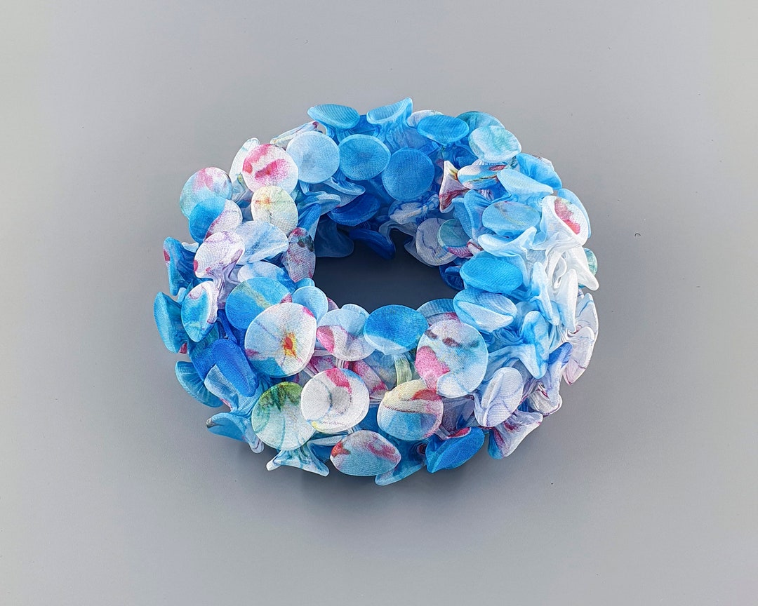 Blue Choker, Fabric Choler, Collar Choker, Fabric Jewelry, Fabric ...