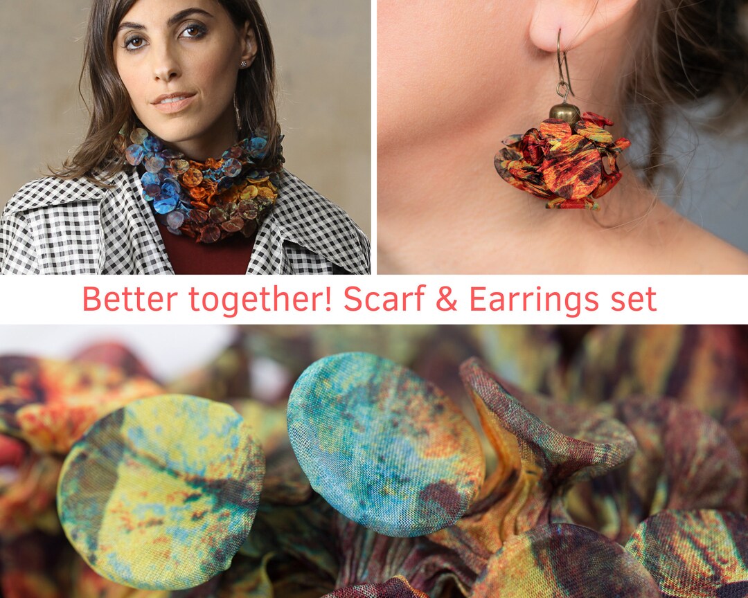 Fabric Jewelry Set, Avant Garde Jewelry Set, Choker Collar, Chunky ...