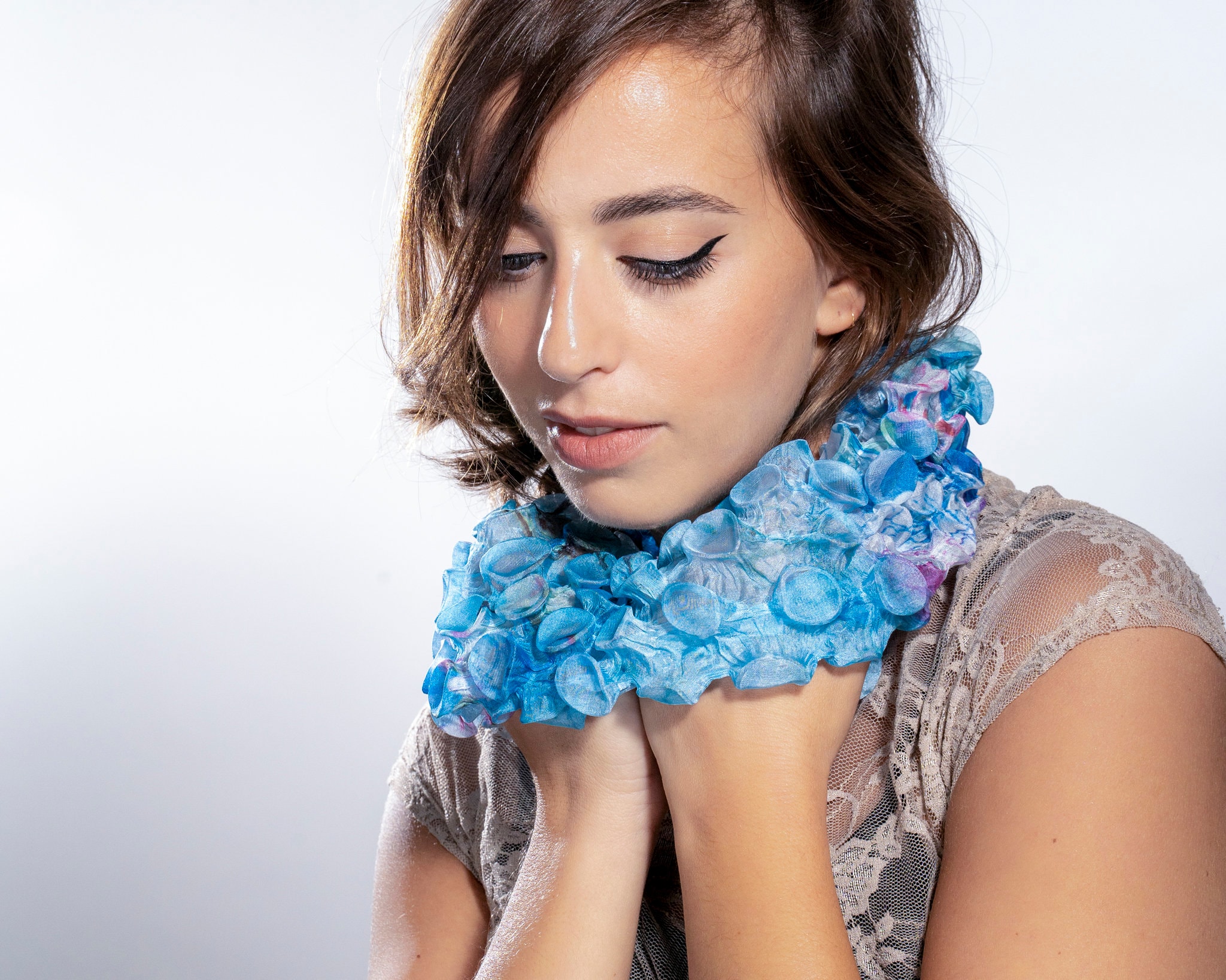 Blue Choker Fabric Choler Collar Choker Fabric Jewelry - Etsy