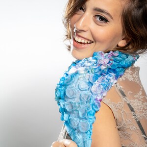 Blue Choker, Fabric Choler, Collar Choker, Fabric Jewelry, Fabric ...