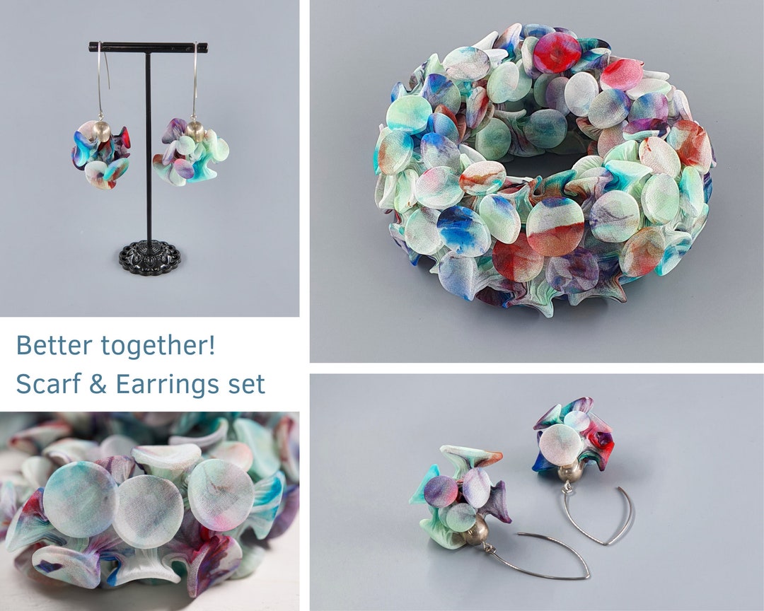 Avant Garde Jewelry Set, Colorful Jewelry Set, Chunky Choker, Collar ...
