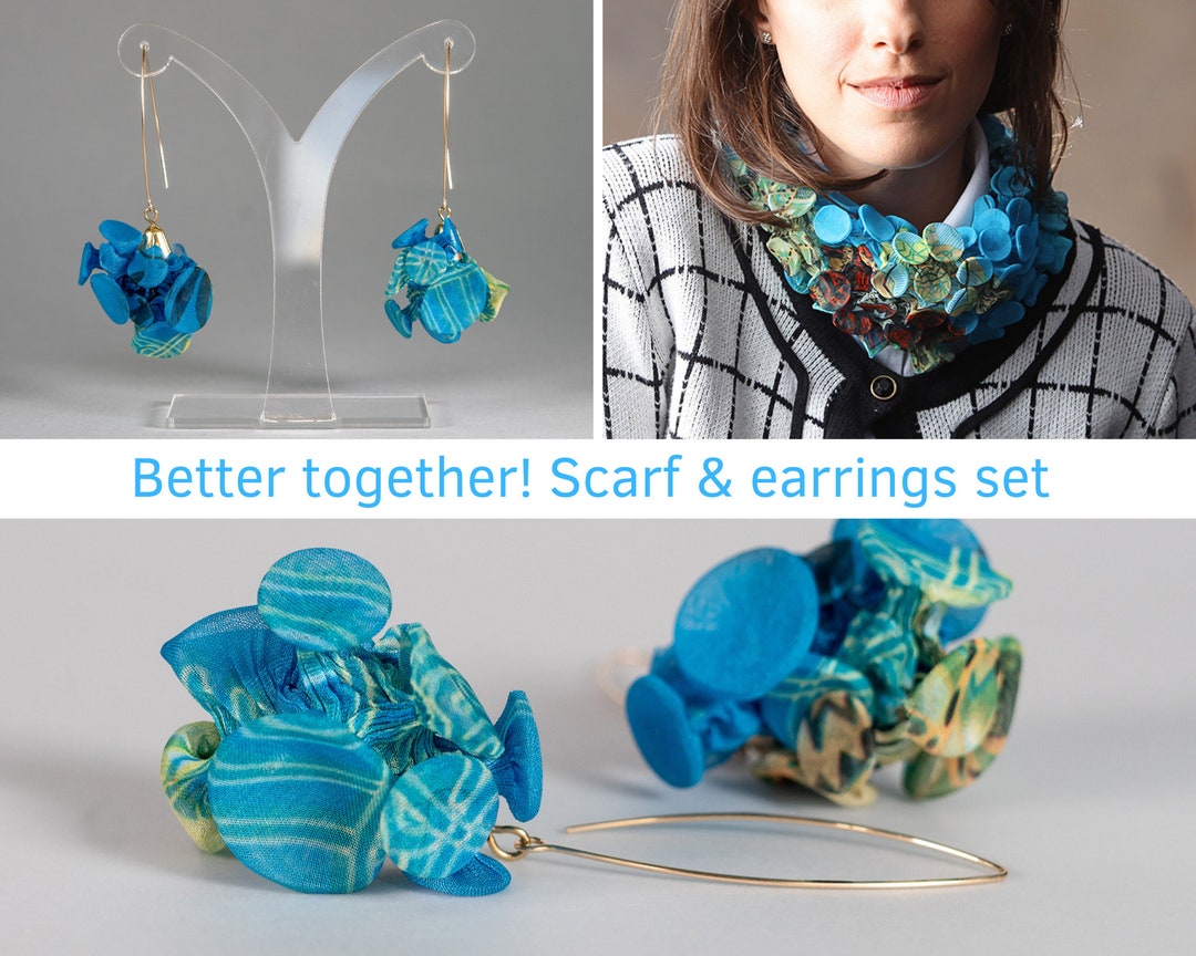 Avant Garde Jewelry Set, Fabric Jewelry Set, Statement Choker Necklace ...