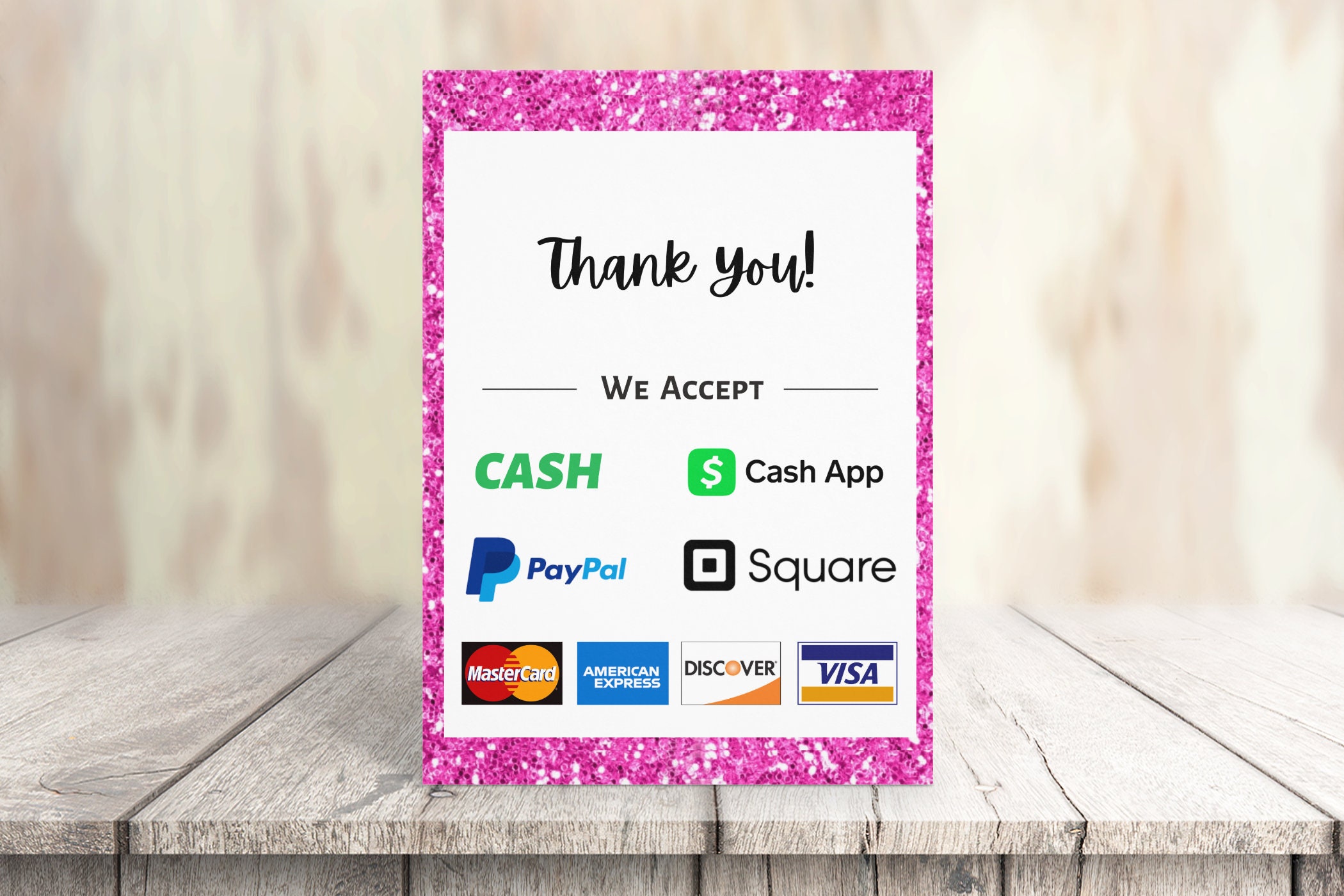 Printable We Accept Credit Card Signs