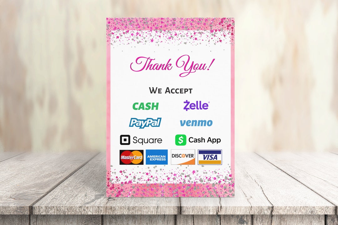 Printable Payment Sign We Accept Credit Cards Sign Vendor Payment Sign ...